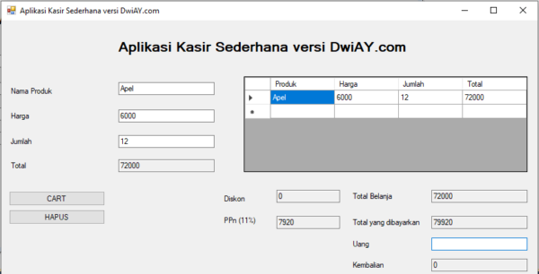 Cara Menambahkan Input Data Ke Datagridview Tanpa Database Dengan Visual Basicnet Dwiay Dal1809 6173