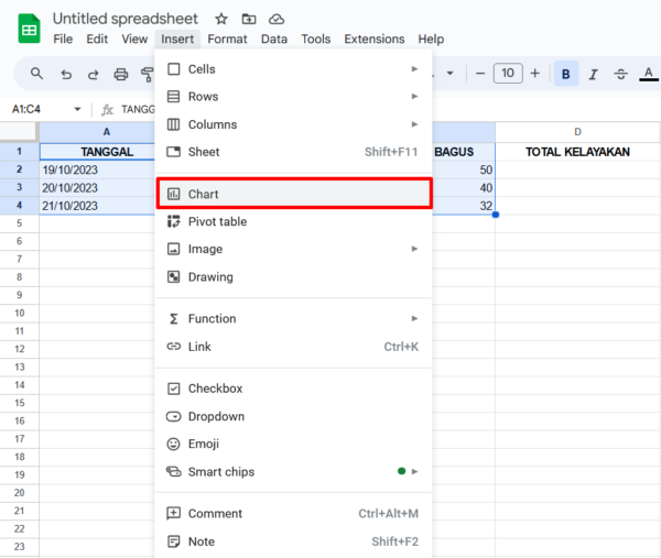 Cara Membuat Statistik Grafik atau Chart di Google Sheets - DwiAY (DAL1809) Cara Membuat Statistik Grafik atau Chart di Google Sheets - DwiAY (DAL1809)