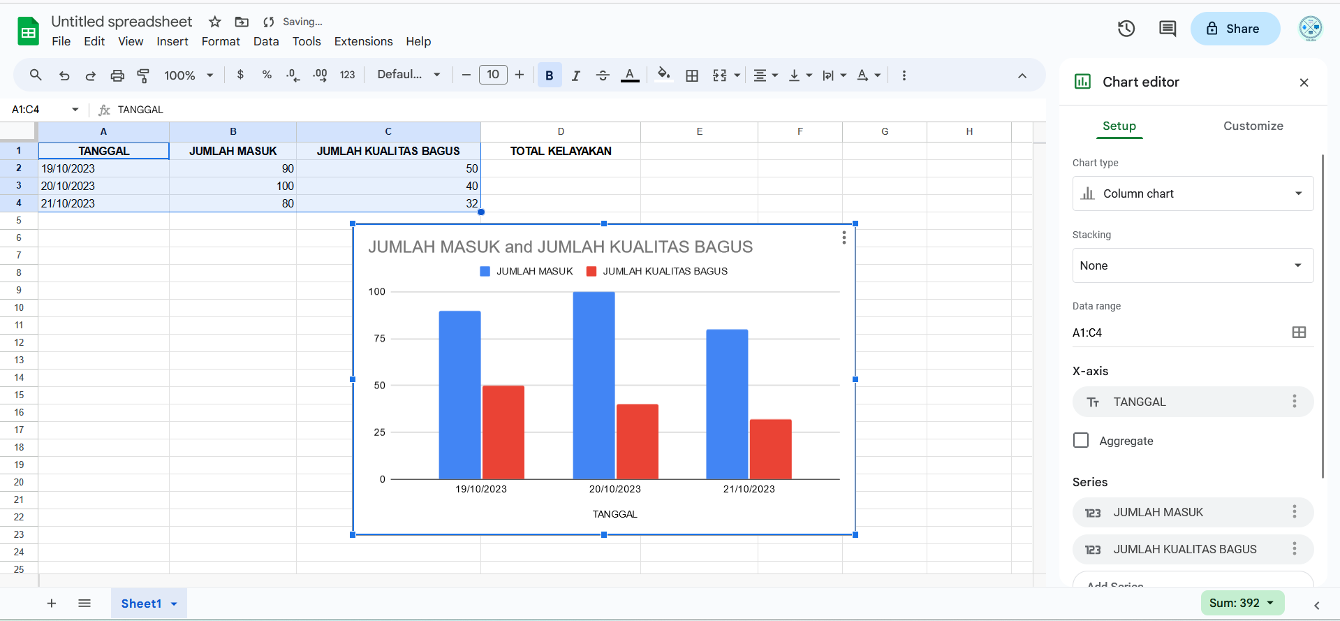 Cara Membuat Statistik Grafik atau Chart di Google Sheets - DwiAY (DAL1809) Cara Membuat Statistik Grafik atau Chart di Google Sheets - DwiAY (DAL1809)